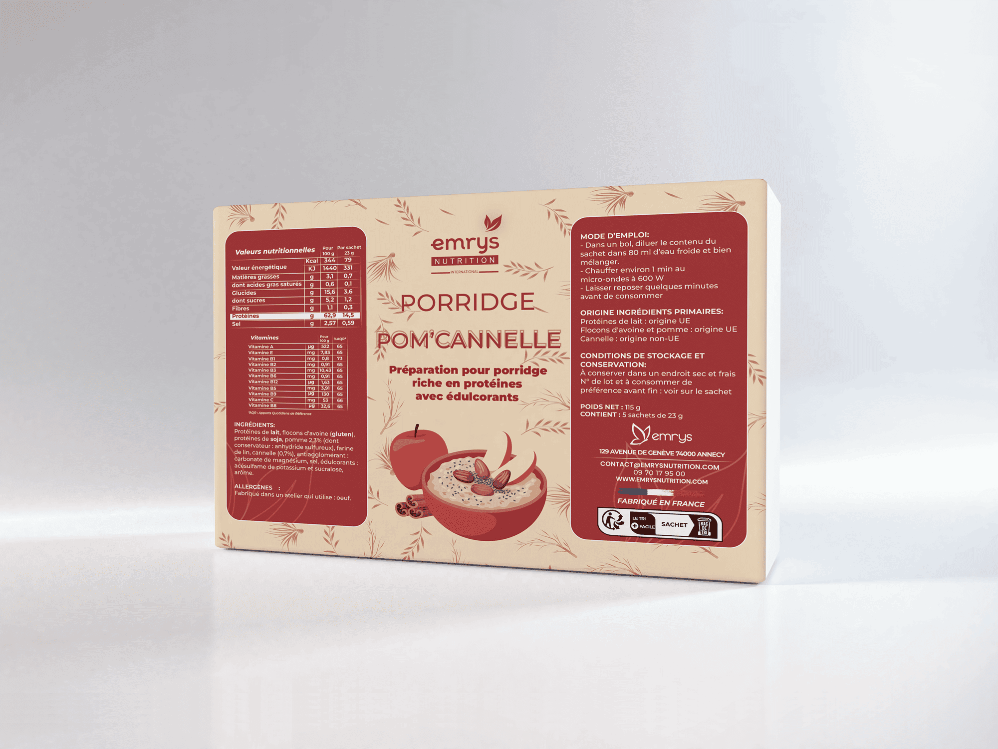 PORRIDGE POM'CANNELLE (BOX DE 5 SACHETS)
